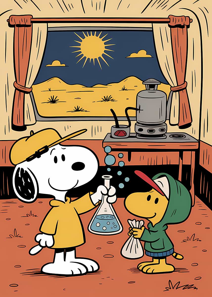 'Snoopy and Woodstock Cooking' Poster, picture, metal print, paint by ...