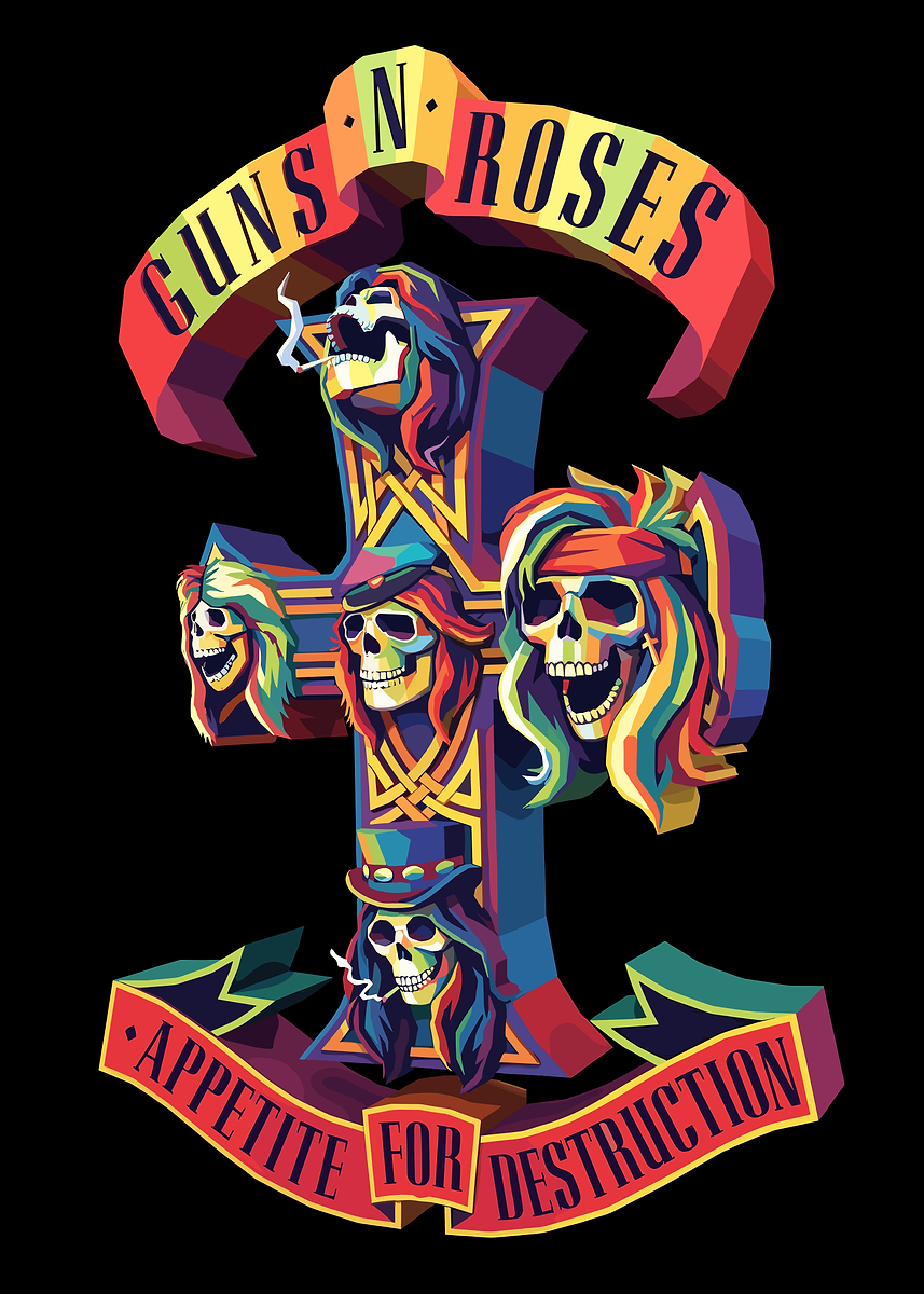 'Guns N' Roses Appetite for Destruction Pop Art' Poster, picture, metal ...