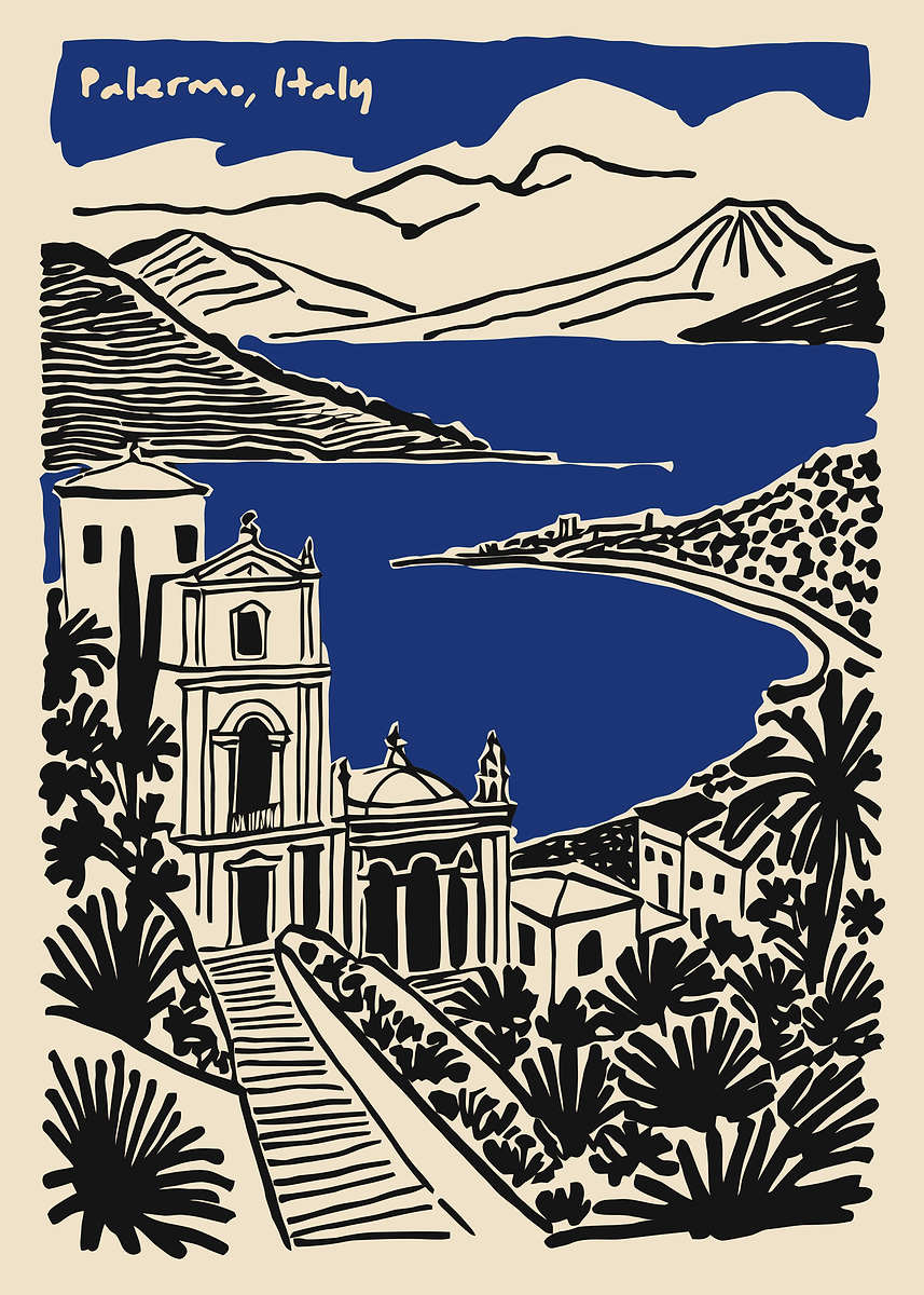 'Palermo, Italy Travel Poster' Poster, picture, metal print, paint by ...