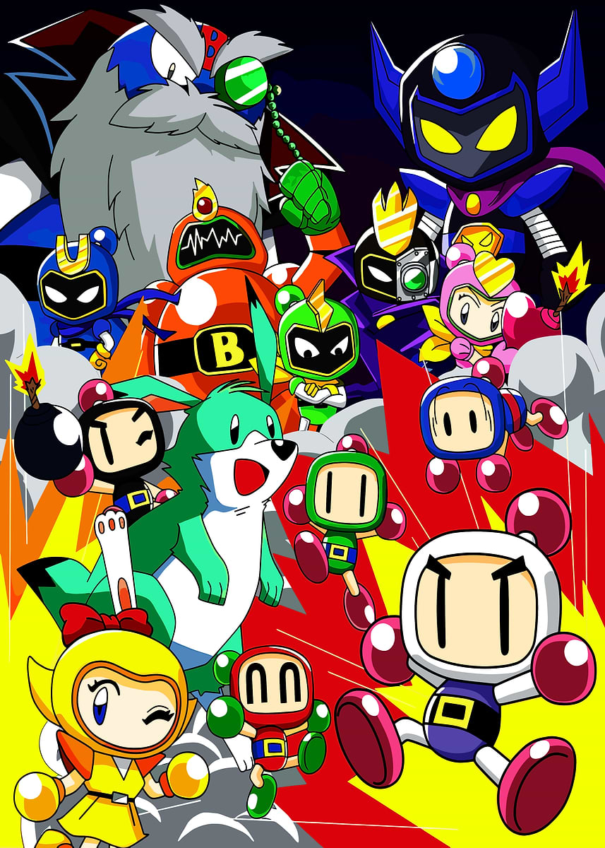'Bomberman Characters and Villains' Poster, picture, metal print, paint ...