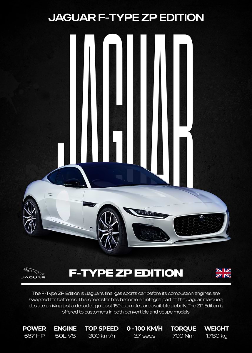 'Jaguar F-Type ZP Edition Car Poster' Poster, picture, metal print ...