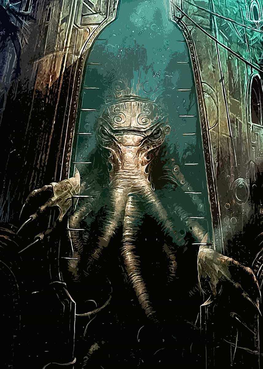'Cthulhu in a tank' Poster, picture, metal print, paint by vertical dog ...