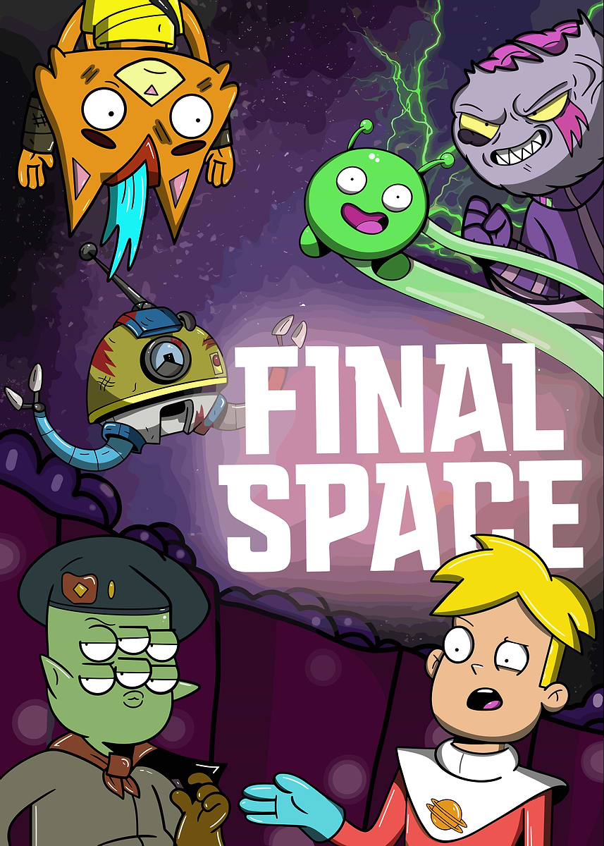 'Final Space Characters in Space' Poster, picture, metal print, paint ...