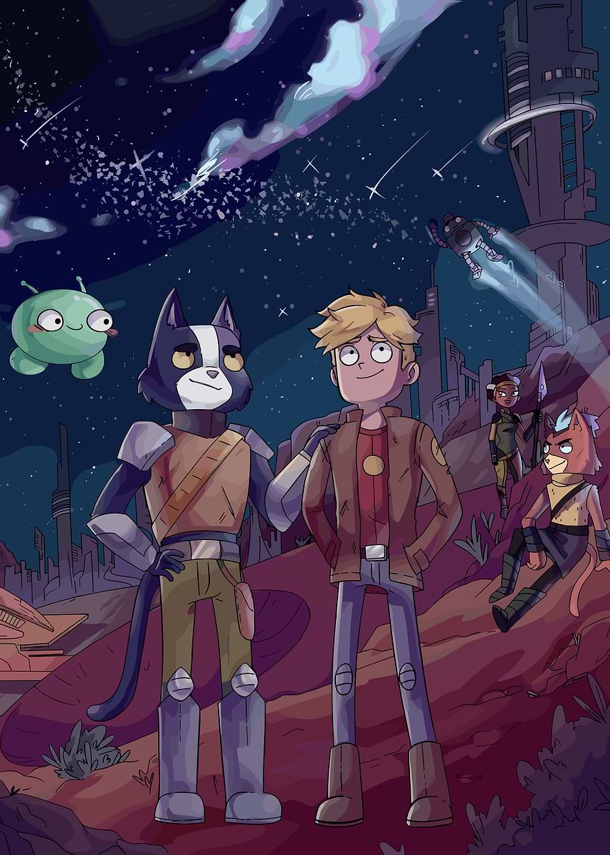 'Final Space Characters in Space Landscape' Poster, picture, metal ...