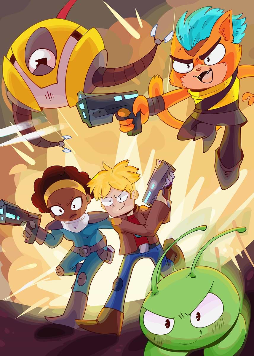 'Final Space Characters in Action' Poster, picture, metal print, paint ...