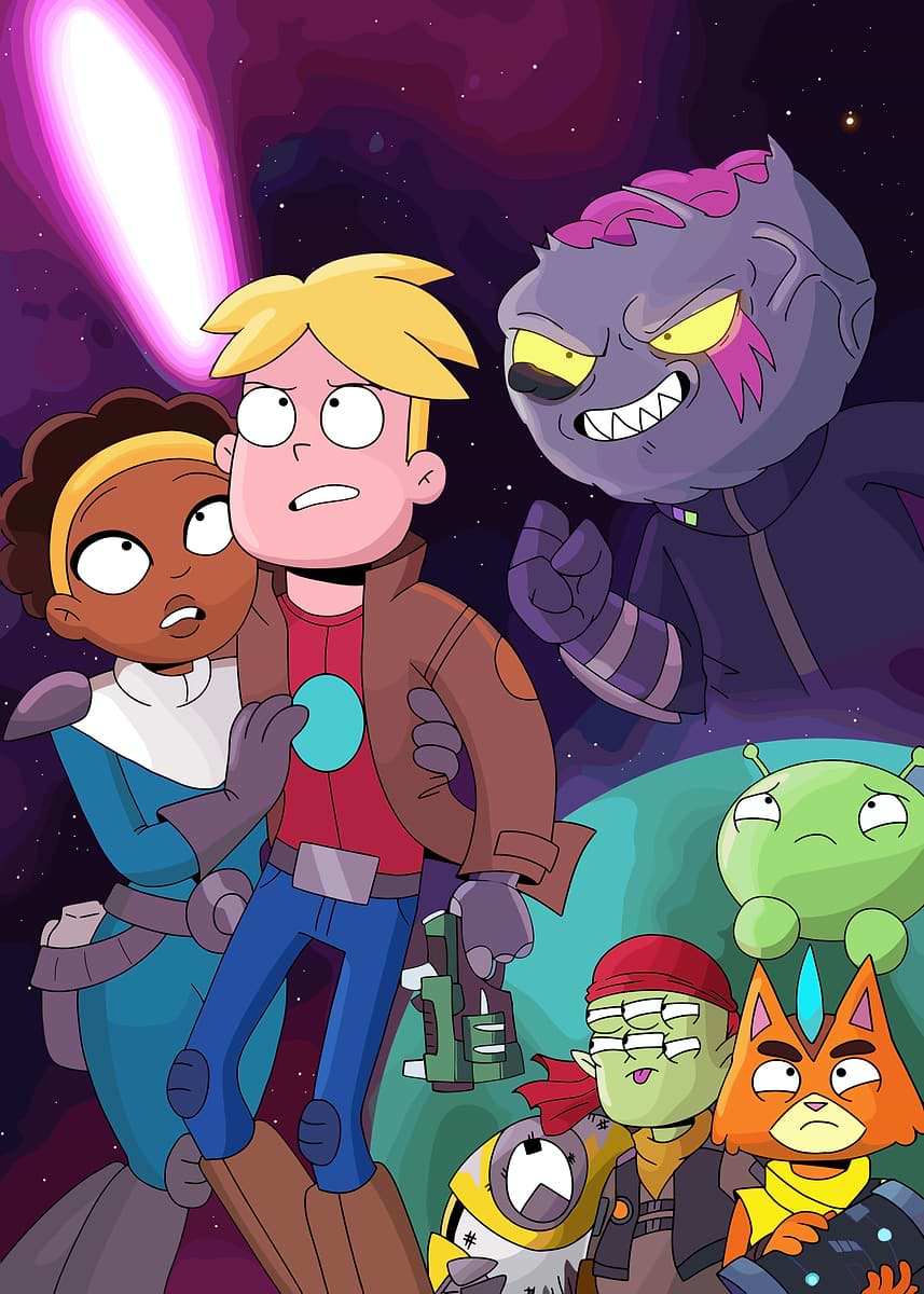 'Final Space Characters in Space' Poster, picture, metal print, paint ...