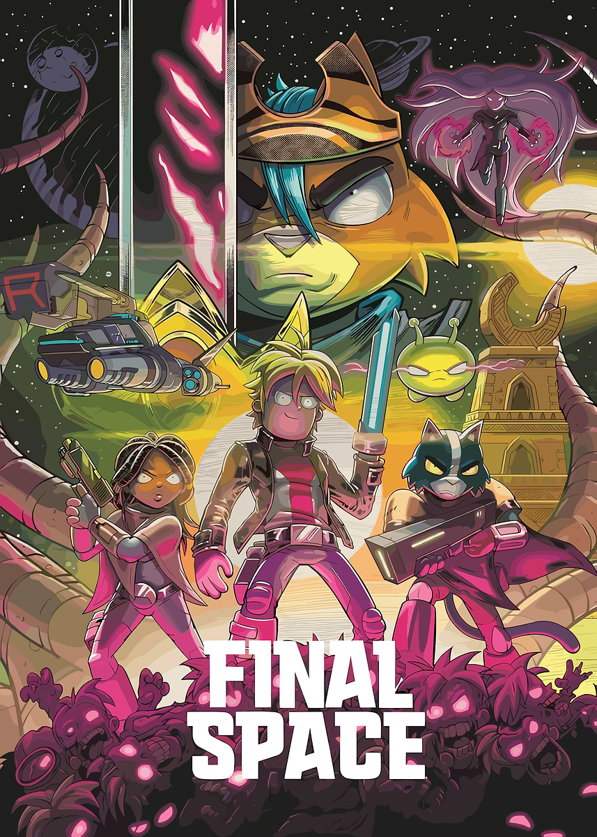 'Final Space Characters in Space' Poster, picture, metal print, paint ...