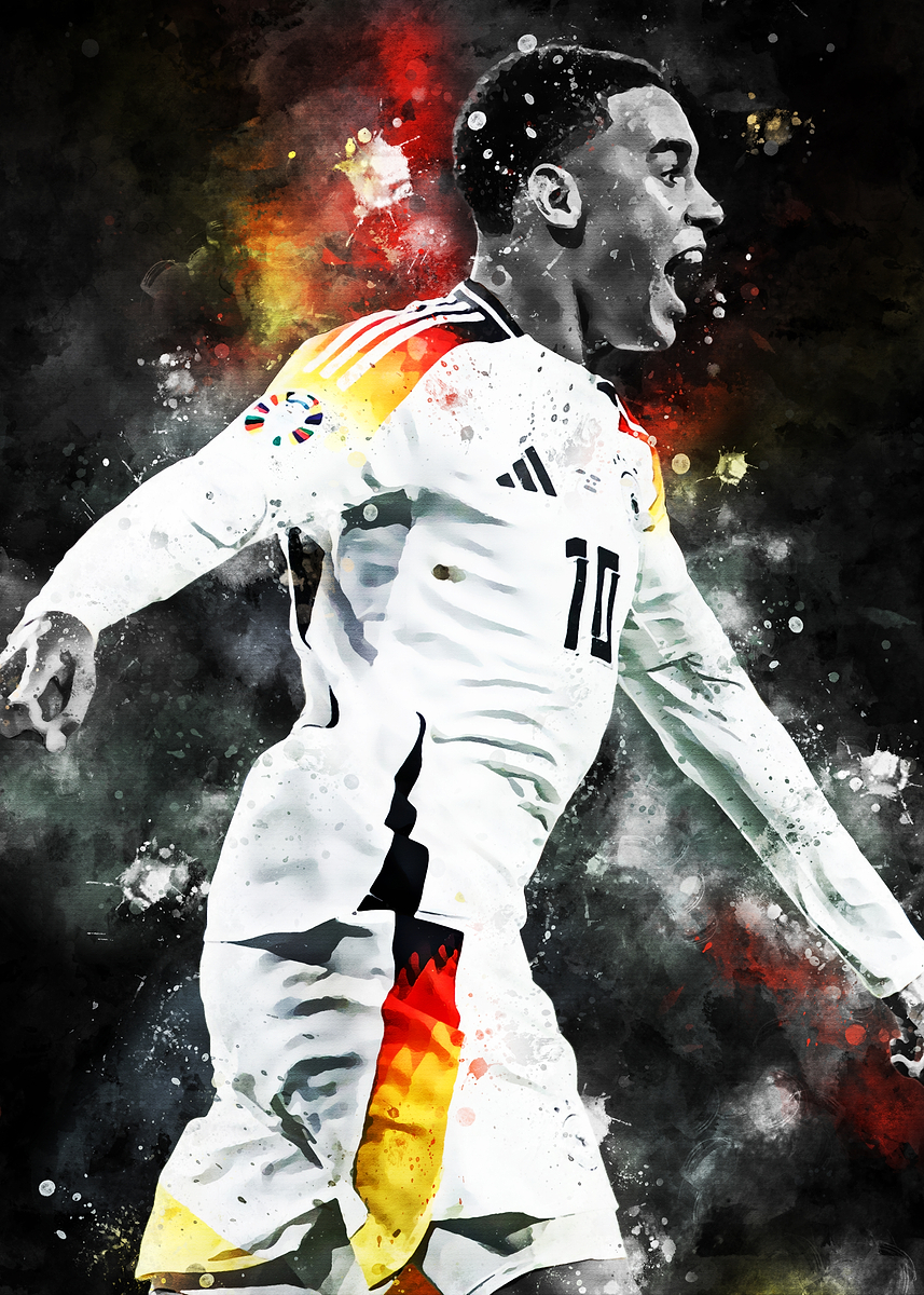 'Jamal Musiala Soccer Art' Poster, picture, metal print, paint by ...