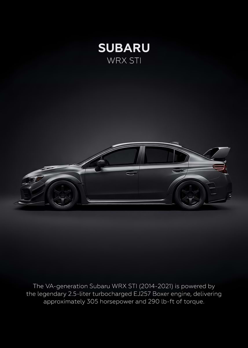 'Subaru WRX STI ' Poster, picture, metal print, paint by Illust Artz ...