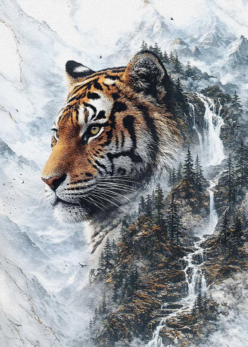 'Tiger Sentinel of the Jungle' Poster, picture, metal print, paint by ...