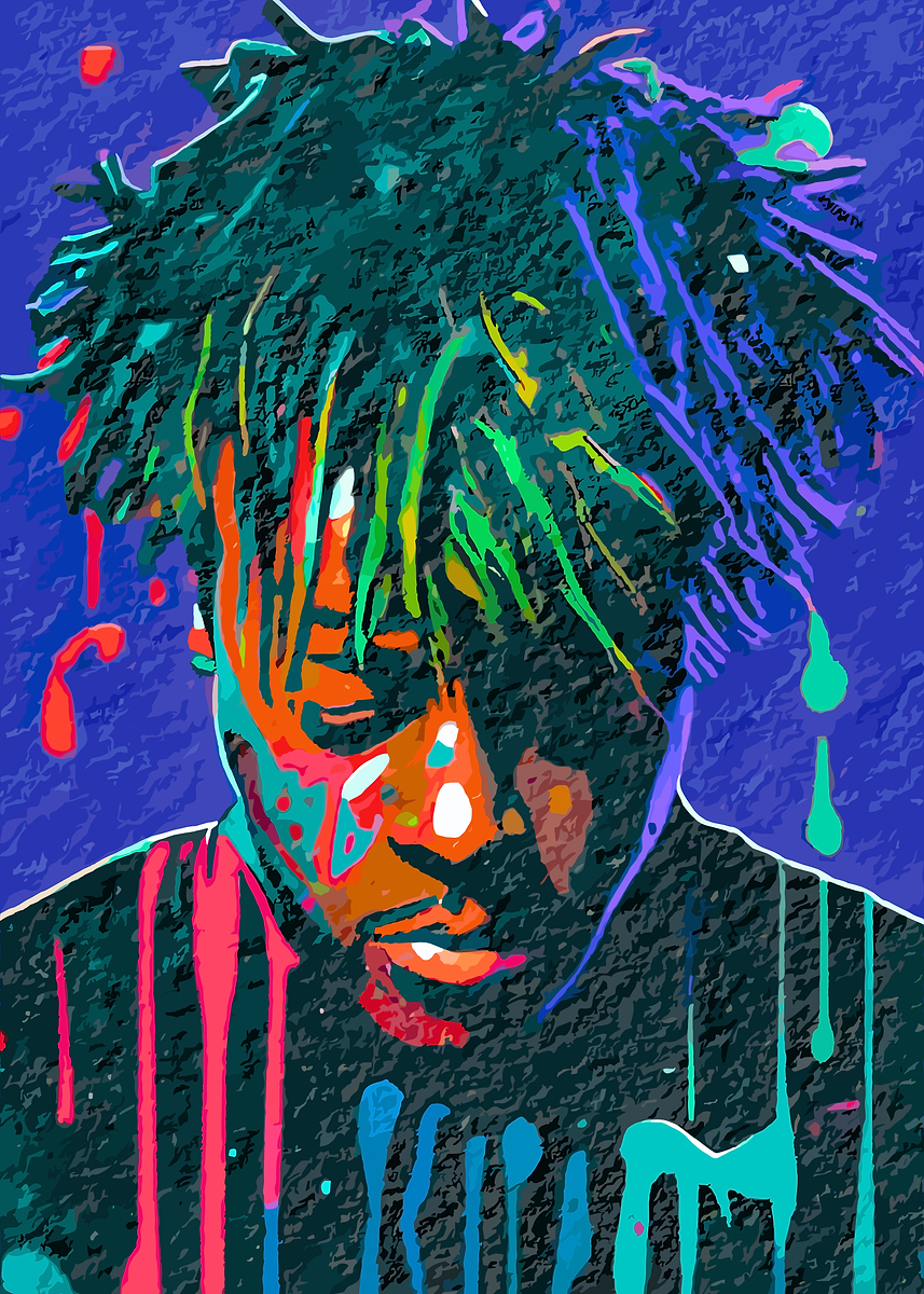 'Vibrant Drip Portrait' Poster, picture, metal print, paint by ...