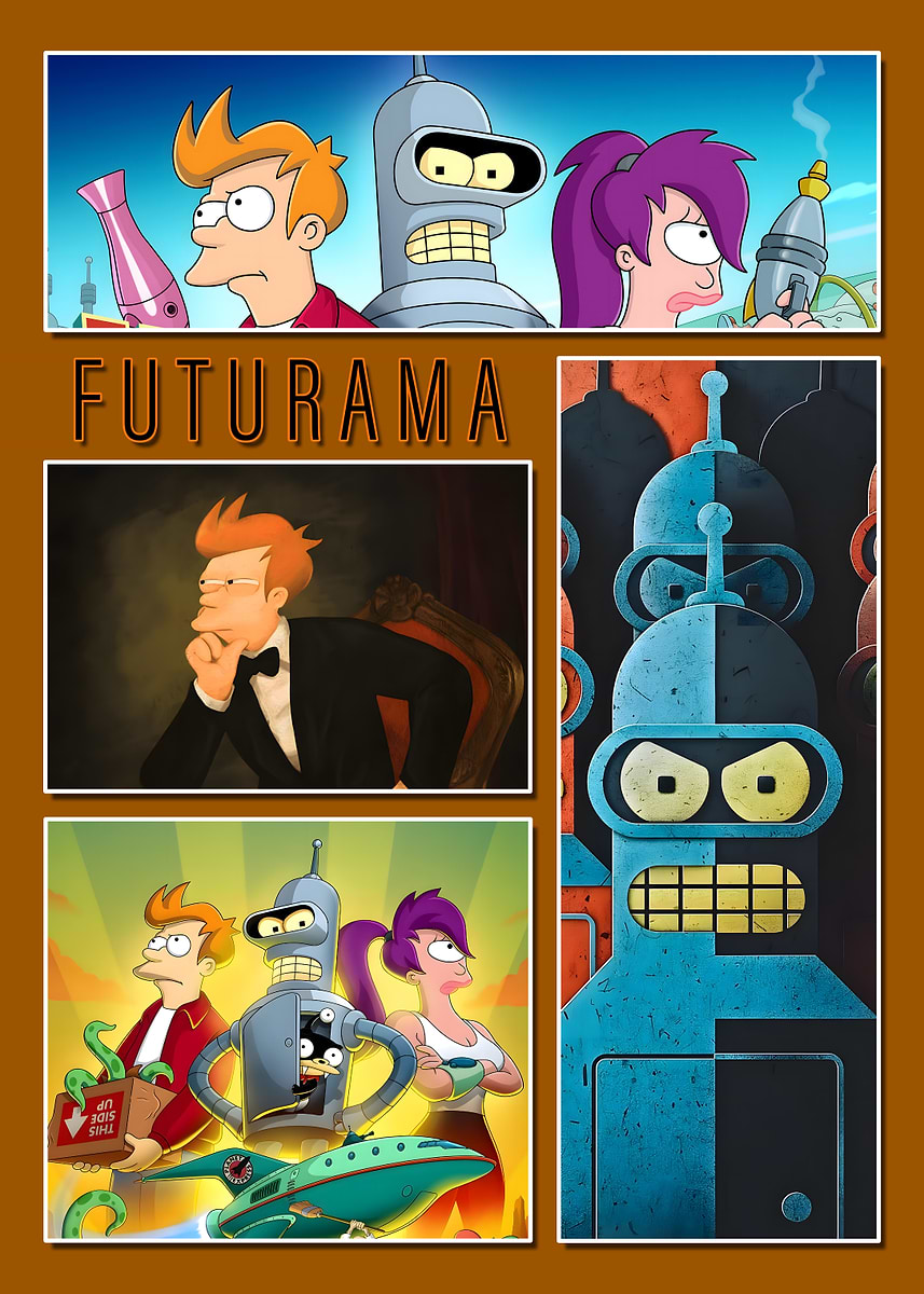 'Futurama Collage' Poster, picture, metal print, paint by Megane | Displate