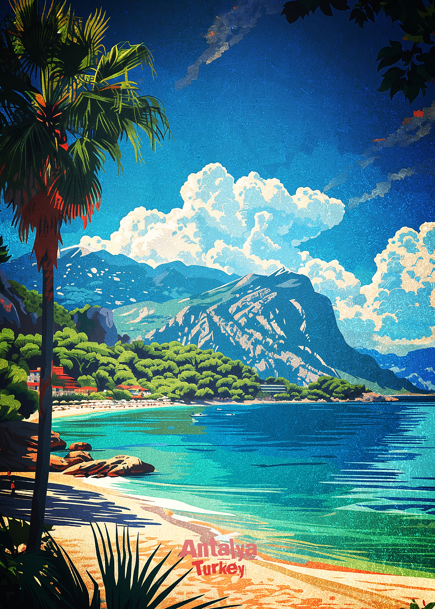 'Antalya Turkey Landscape Poster' Poster, picture, metal print, paint ...