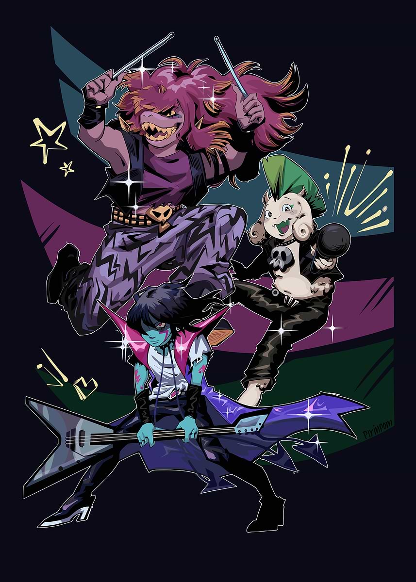 'Deltarune Punk Rock Band Performing' Poster, picture, metal print ...