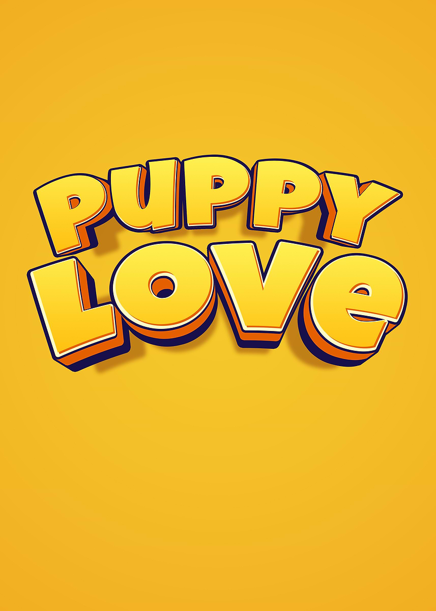 'Puppy Love Text Art' Poster, picture, metal print, paint by hiken ...
