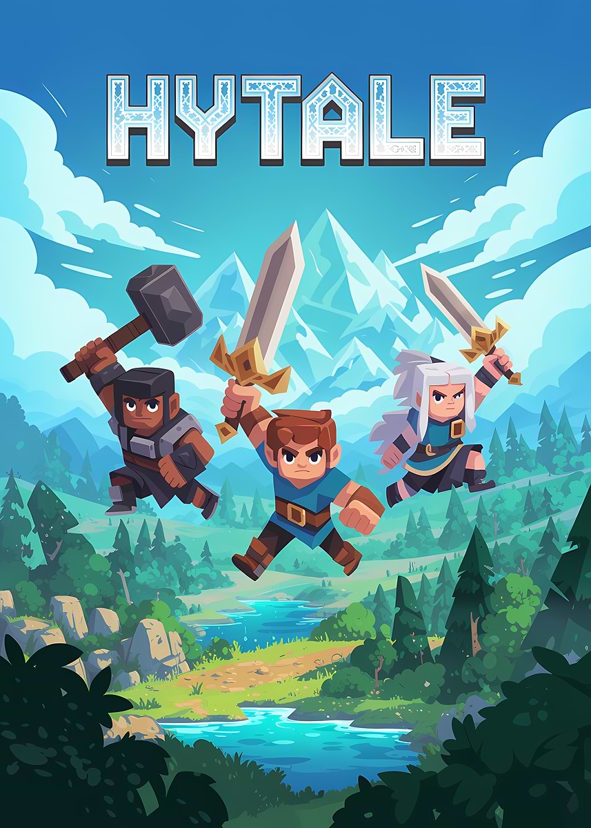 'Hytale Game Characters in Landscape' Poster, picture, metal print ...