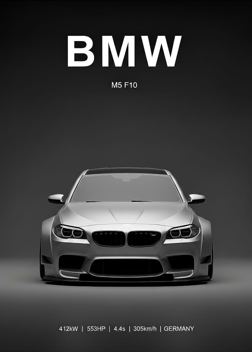 'silver BMW M5 F10 Poster' Poster, picture, metal print, paint by m5 ...