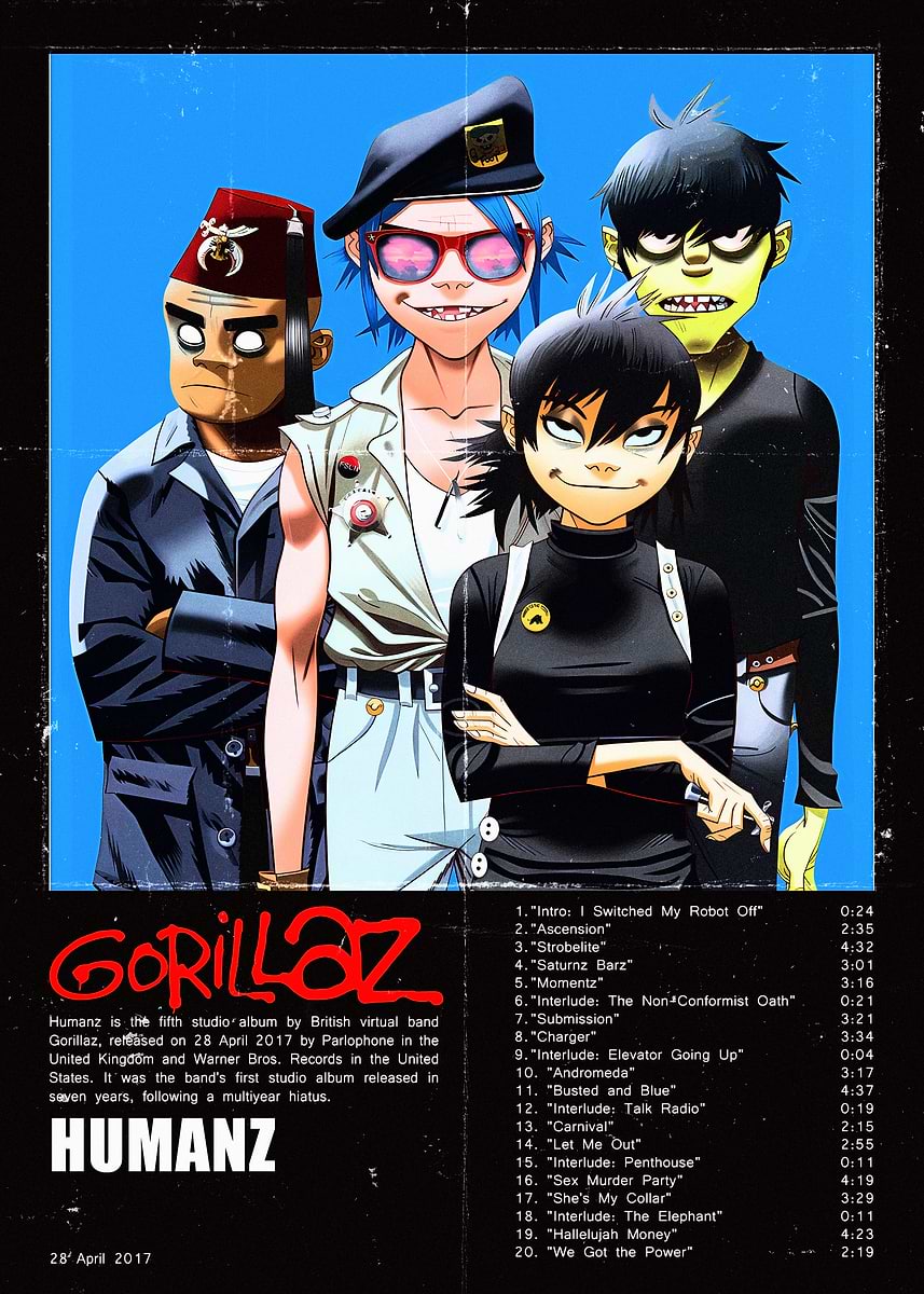 'Gorillaz Humanz Album Cover' Poster, picture, metal print, paint by ...