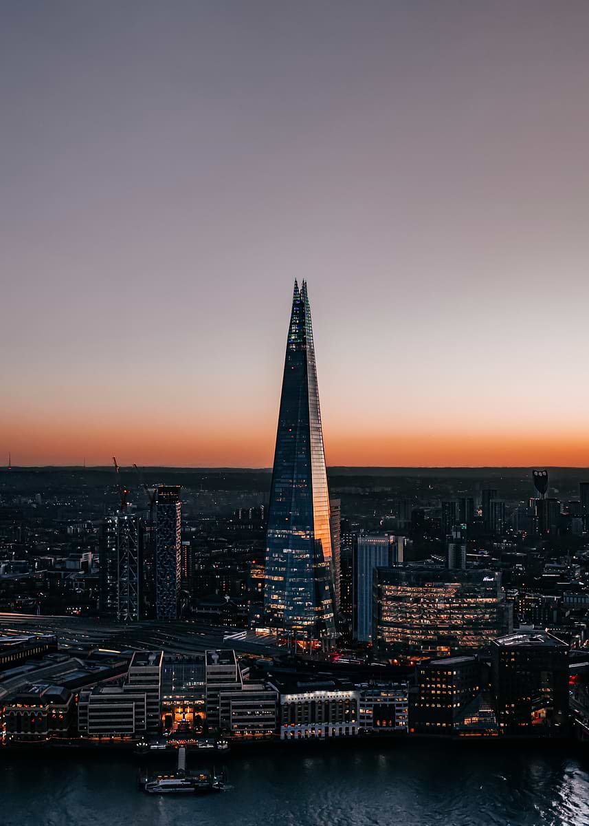 'The Shard at Sunset' Poster, picture, metal print, paint by Johannes ...