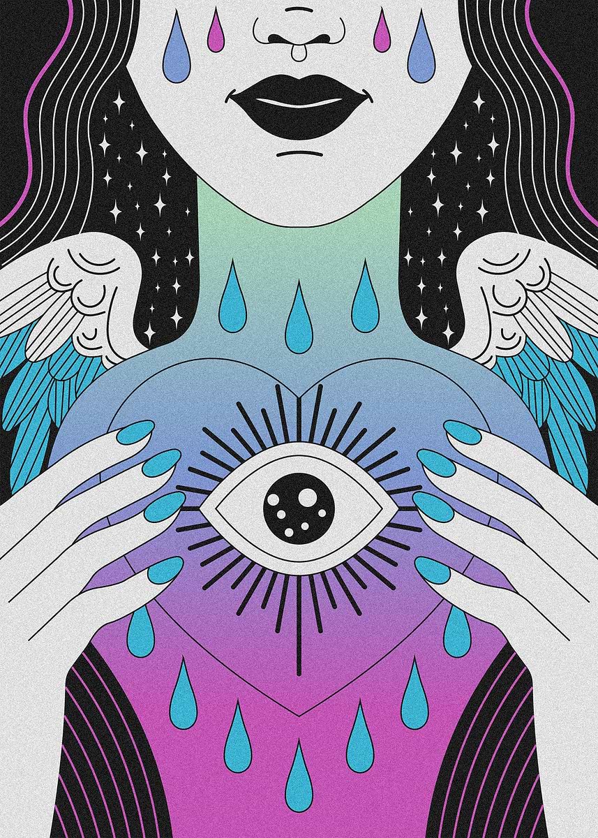 'The All-Seeing Heart' Poster, picture, metal print, paint by Fouad ...