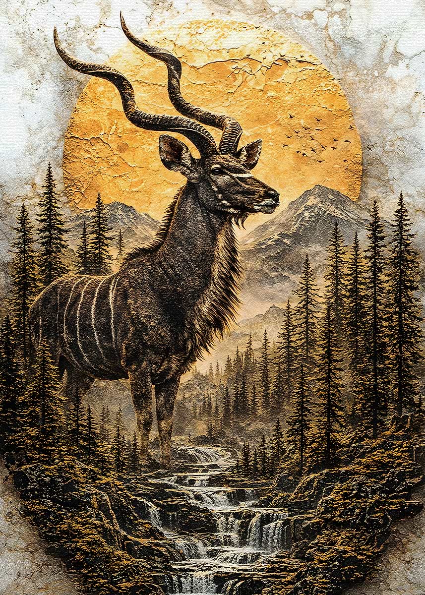 'Majestic Kudu in a Forested Landscape' Poster, picture, metal print ...