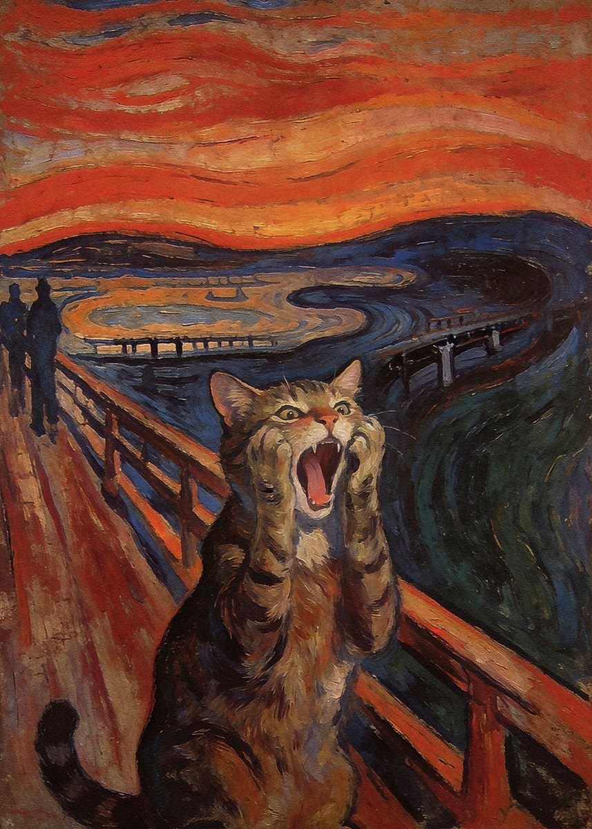 'The Scream - Cat Edition' Poster, picture, metal print, paint by MXRTN ...