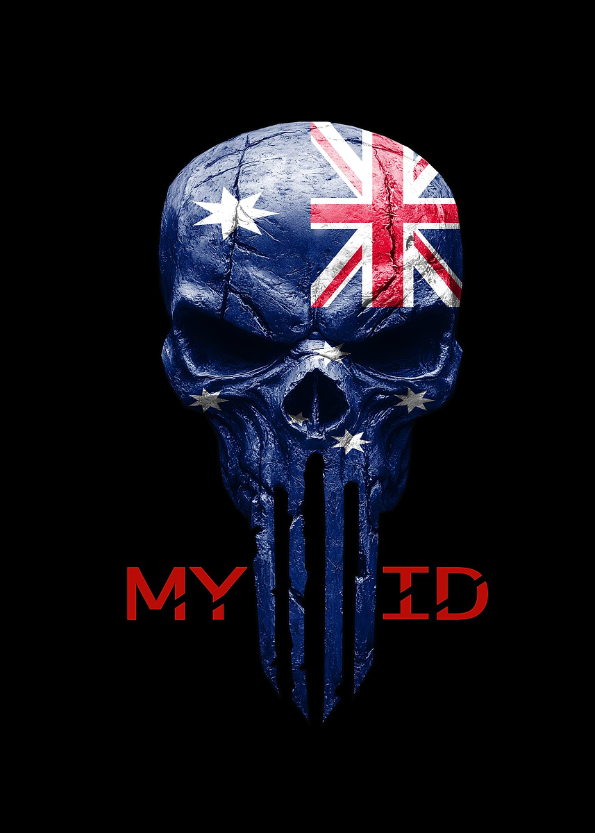 'Australian Flag Skull' Poster, picture, metal print, paint by wadee ...