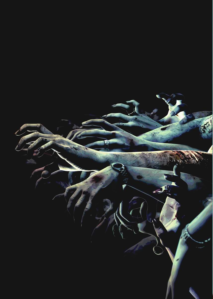 'Zombie Hands Reaching Out' Poster, picture, metal print, paint by ikor ...