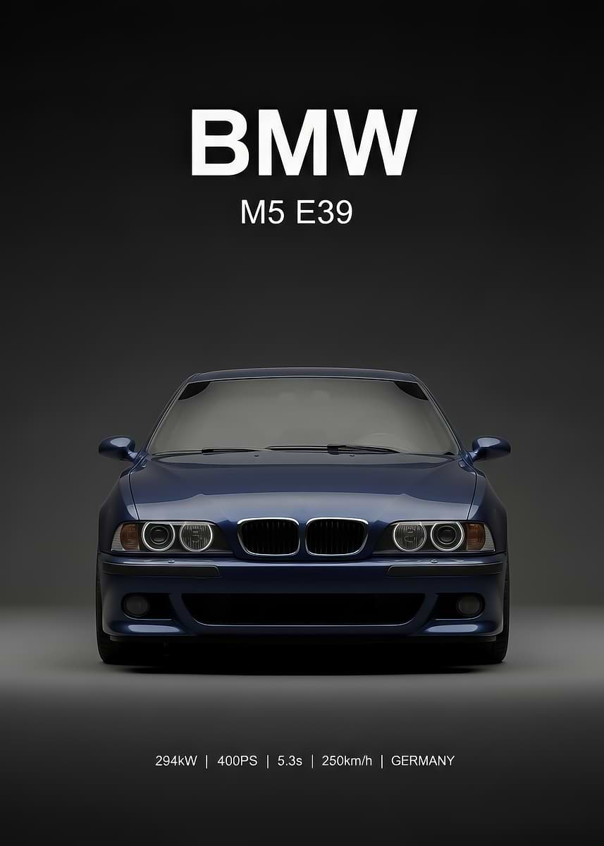 'dark blue BMW M5 E39 Poster' Poster, picture, metal print, paint by m5 ...