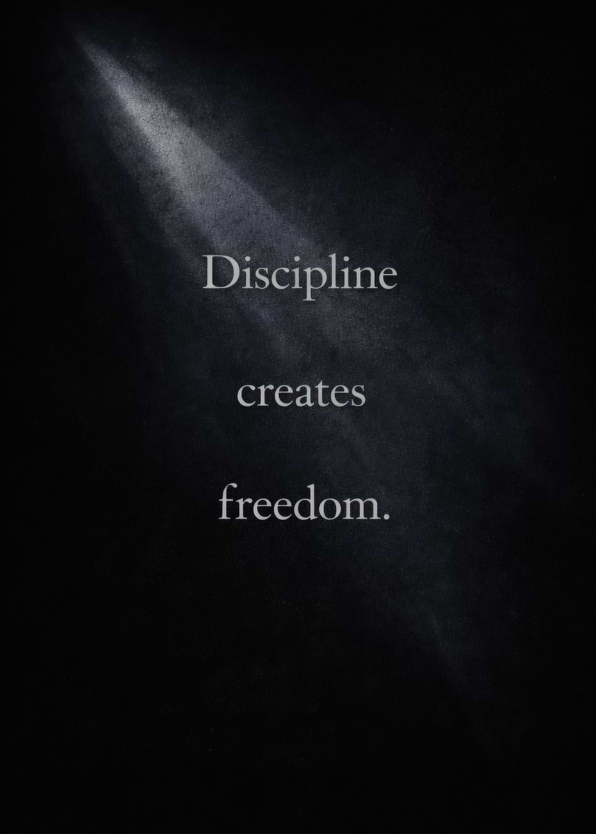 'Discipline Creates Freedom Quote' Poster, picture, metal print, paint ...