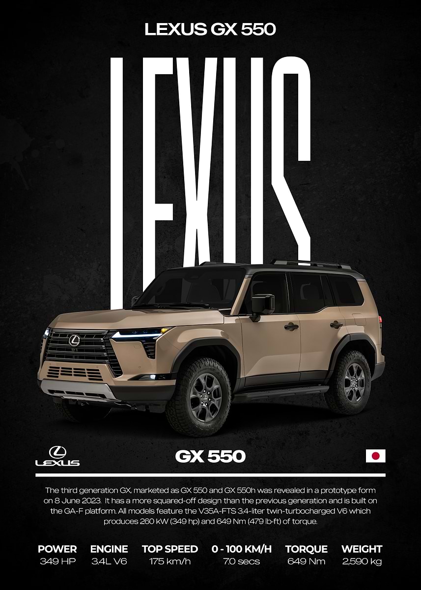 'Lexus GX 550 Poster' Poster, picture, metal print, paint by Conceptual ...