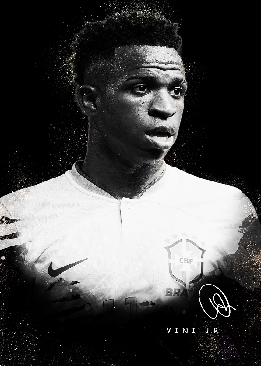 'Vinicius Jr. Brazil Soccer Portrait' Poster, picture, metal print ...