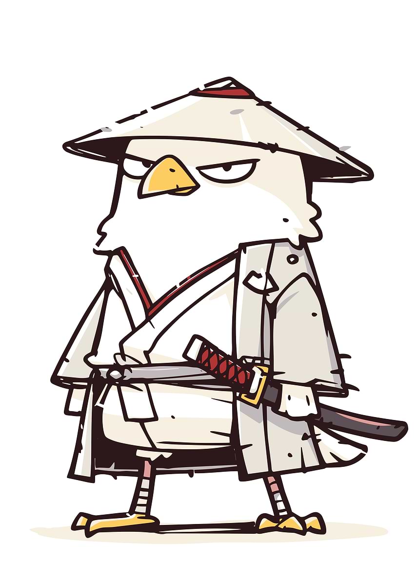 'Samurai Chicken Warrior' Poster, picture, metal print, paint by Mason ...