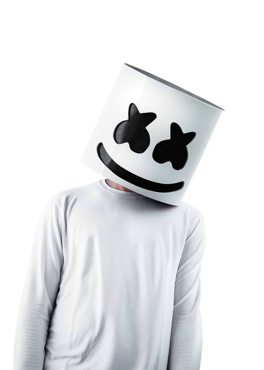 'Marshmello DJ Mask and White Shirt' Poster, picture, metal print ...