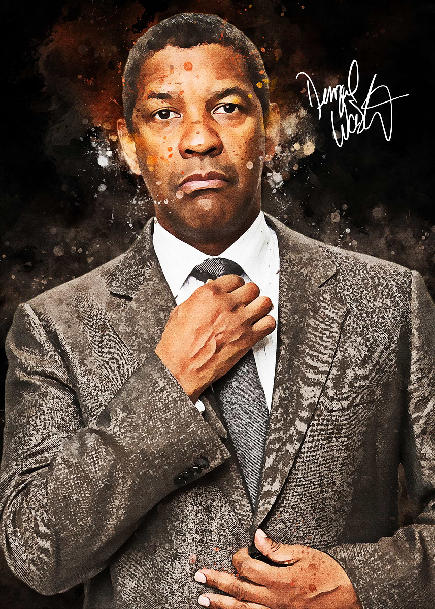 'Denzel Washington Portrait' Poster, picture, metal print, paint by ...