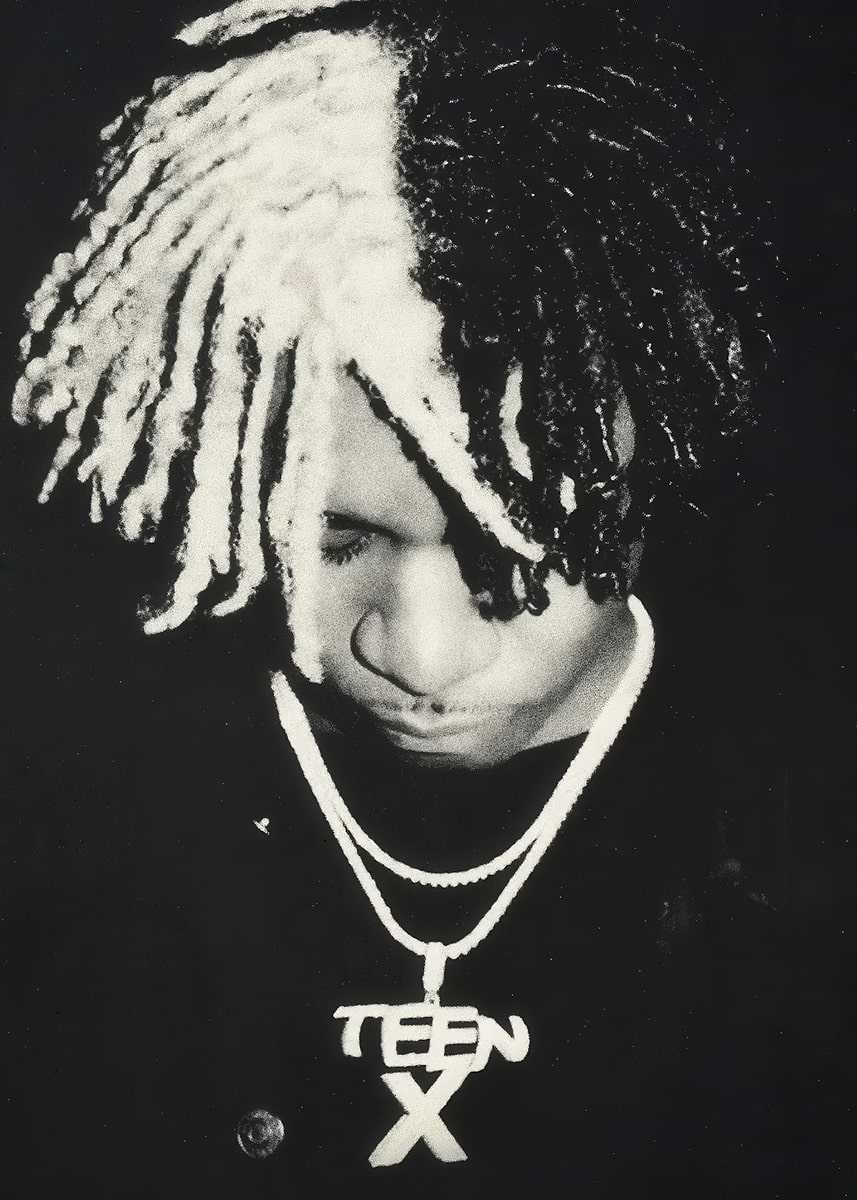 'Rapper with Half White, Half Black Dreadlocks' Poster, picture, metal ...