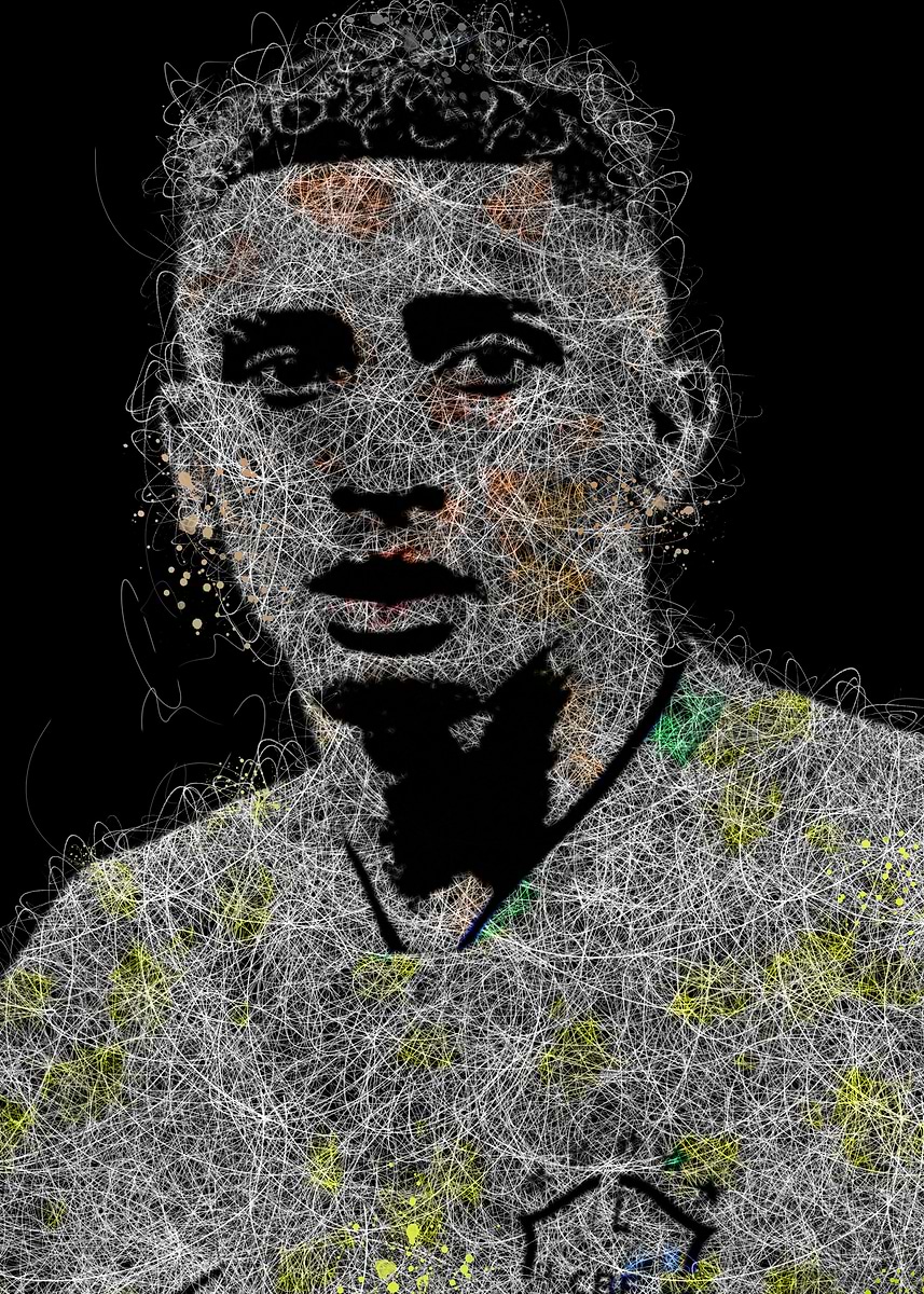 'Raphinha Portrait' Poster, picture, metal print, paint by Roosevelt ...