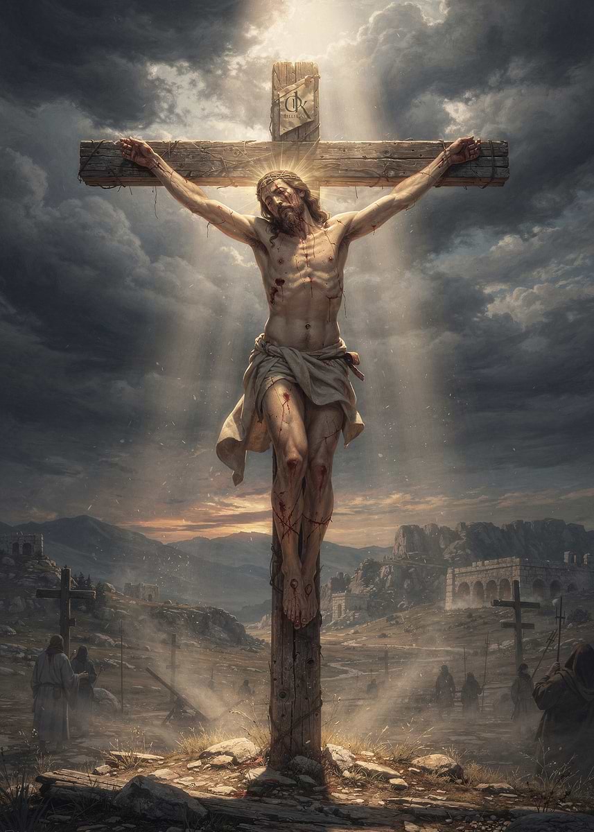 'Jesus Christ on the Cross' Poster, picture, metal print, paint by ...