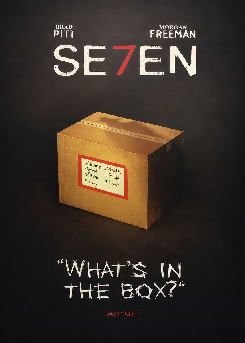 'Se7en Movie' Poster, picture, metal print, paint by ElYUU | Displate
