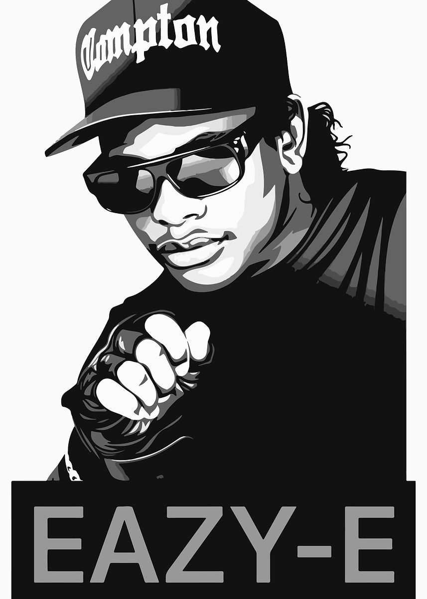 'Eazy-E Portrait with Compton Hat' Poster, picture, metal print, paint ...