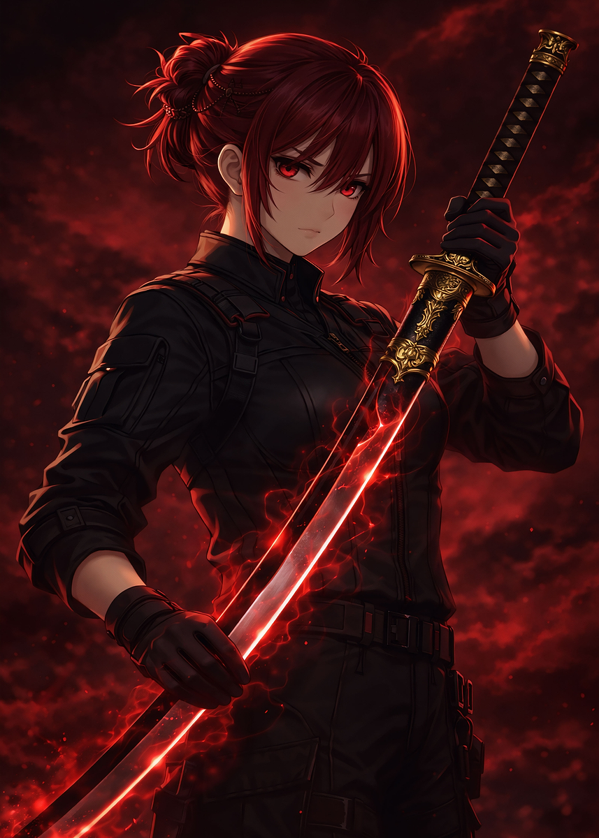 'Crimson Blade Resolve' Poster, picture, metal print, paint by biliacci ...