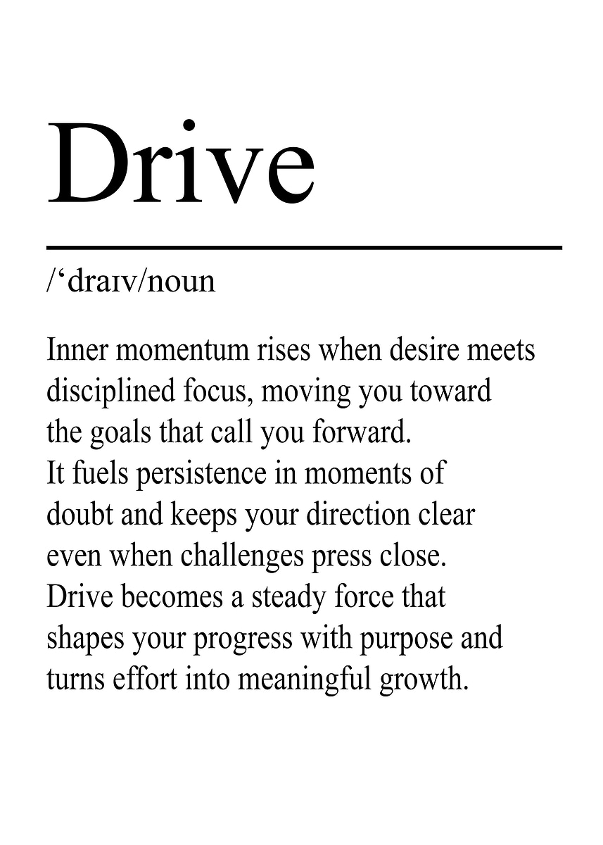 'Drive Definition – White | Minimalist Typography Poster' Poster ...