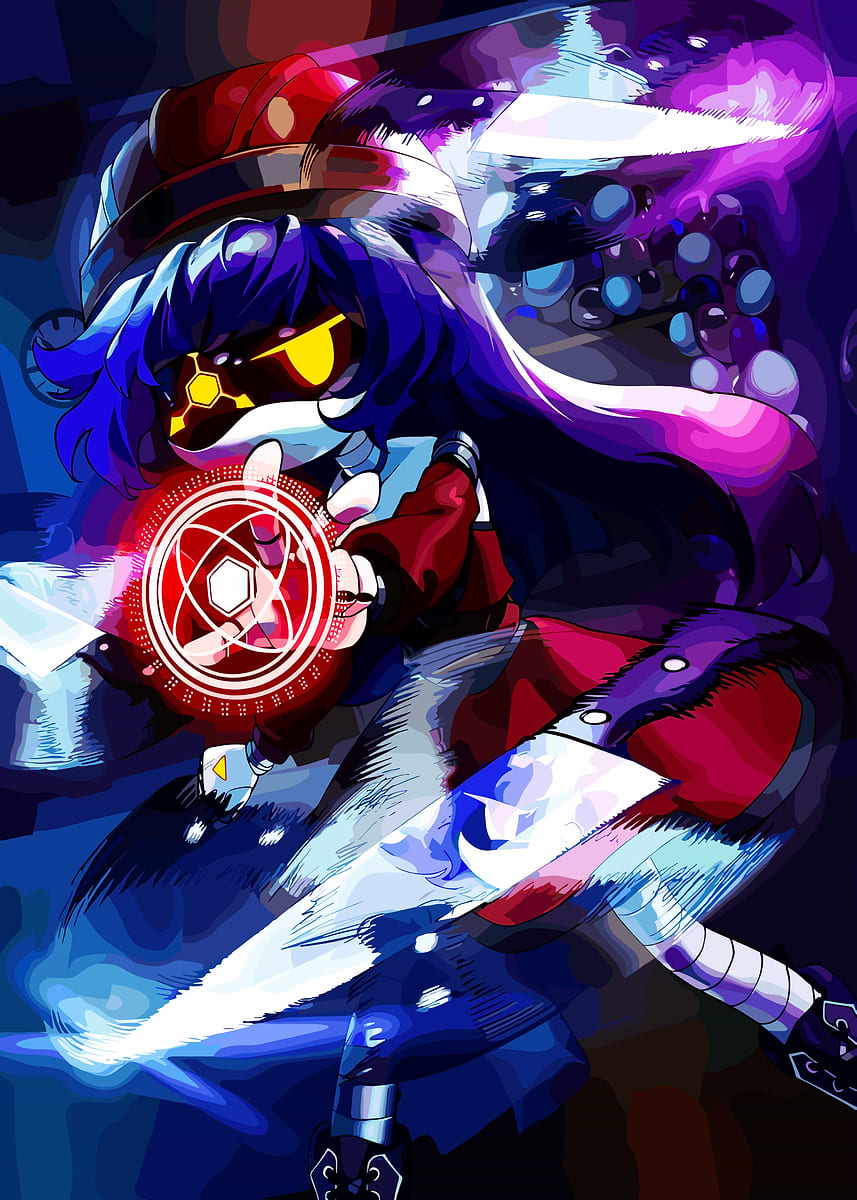 'Anime Girl with Glowing Orb' Poster, picture, metal print, paint by ...