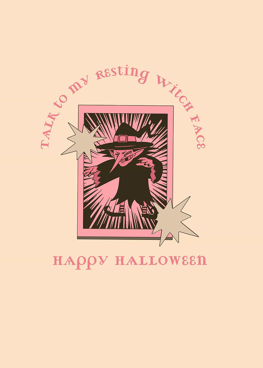 'Resting Witch Face Halloween Graphic' Poster, picture, metal print ...