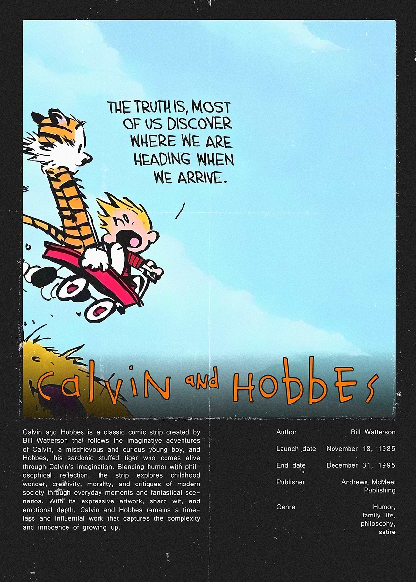 'Calvin and Hobbes Comic Strip Poster' Poster, picture, metal print ...