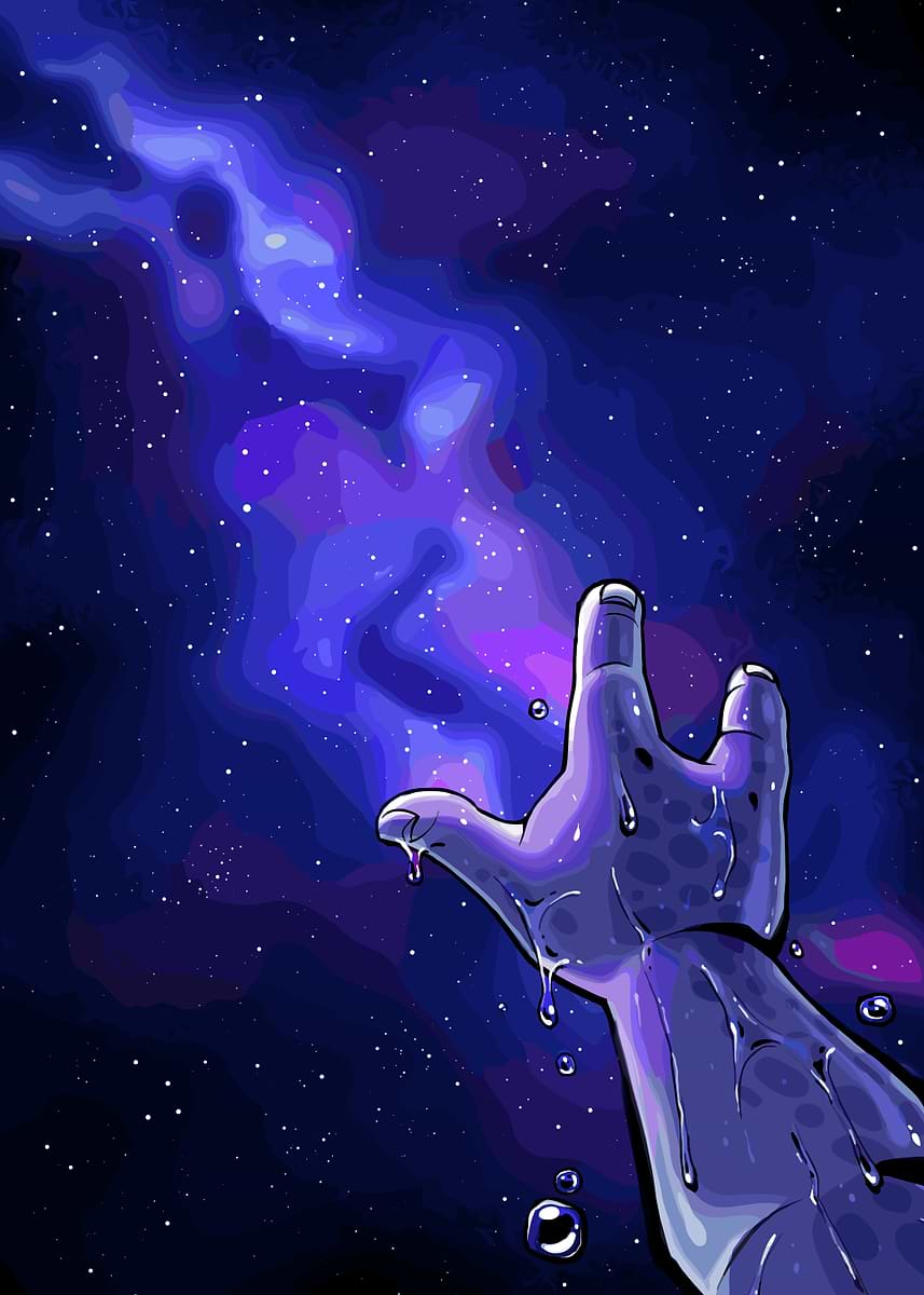 'Hand Reaching for Nebula' Poster, picture, metal print, paint by ...