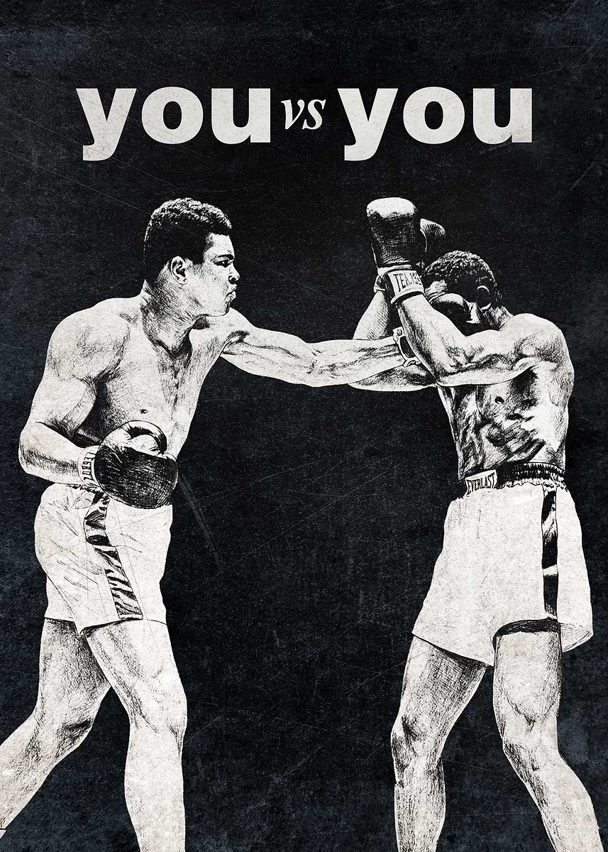 'Inspirational Boxing Poster – “You vs You” Motivation Wall Art' Poster ...