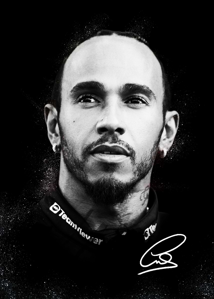 'Lewis Hamilton Portrait' Poster, picture, metal print, paint by ...