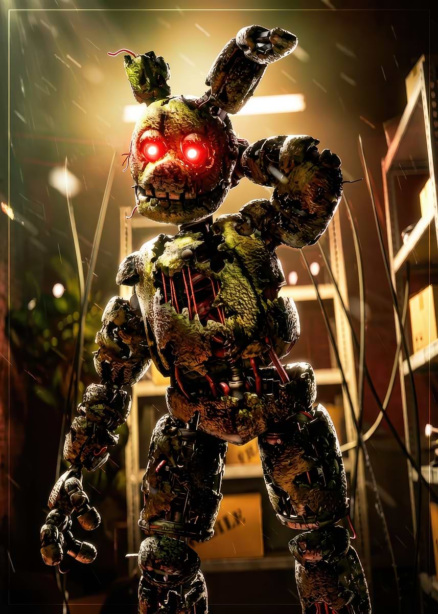 'Scary Springtrap Animatronic in Warehouse' Poster, picture, metal ...