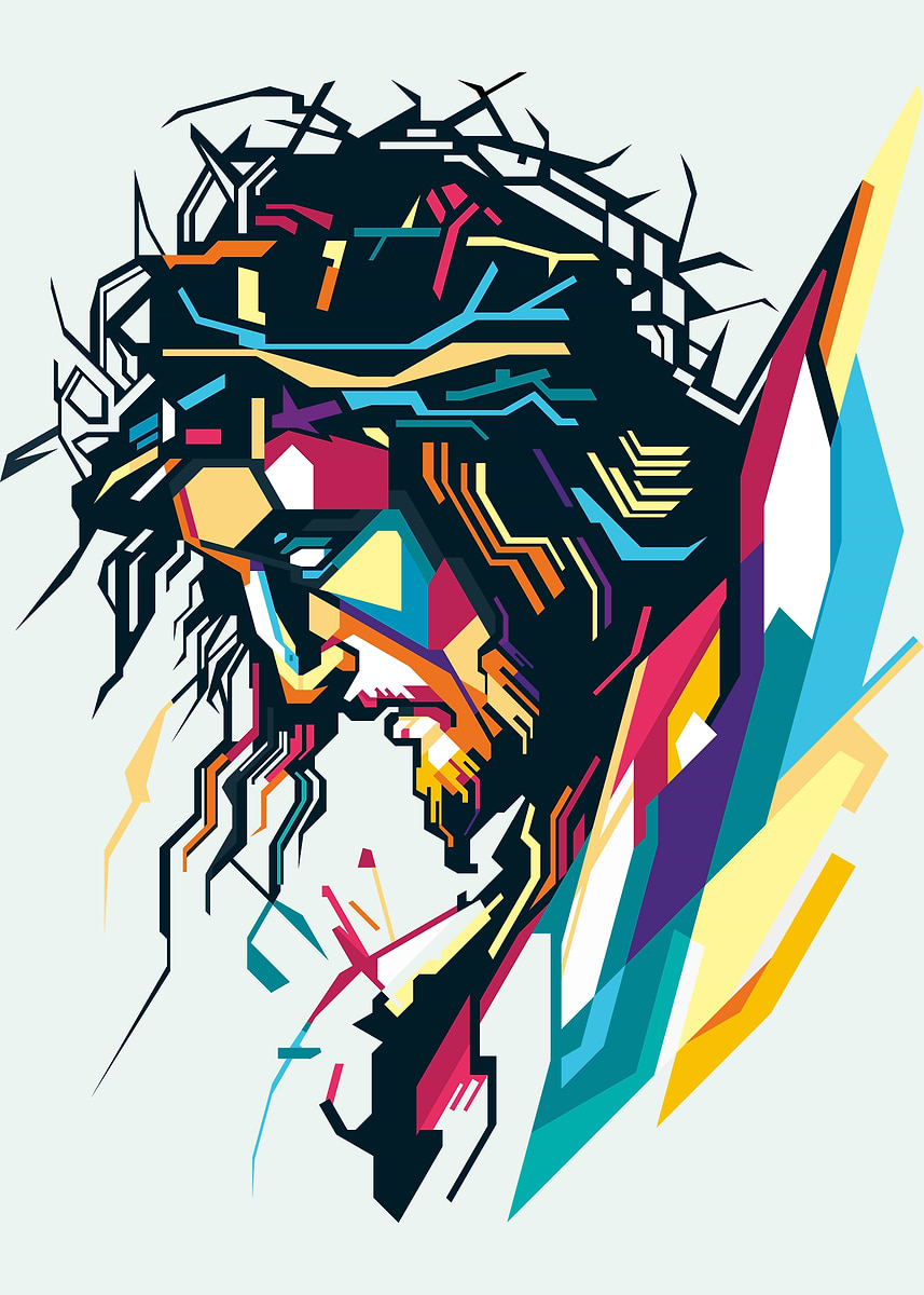 'Jesus Christ Pop Art Portrait' Poster, picture, metal print, paint by ...